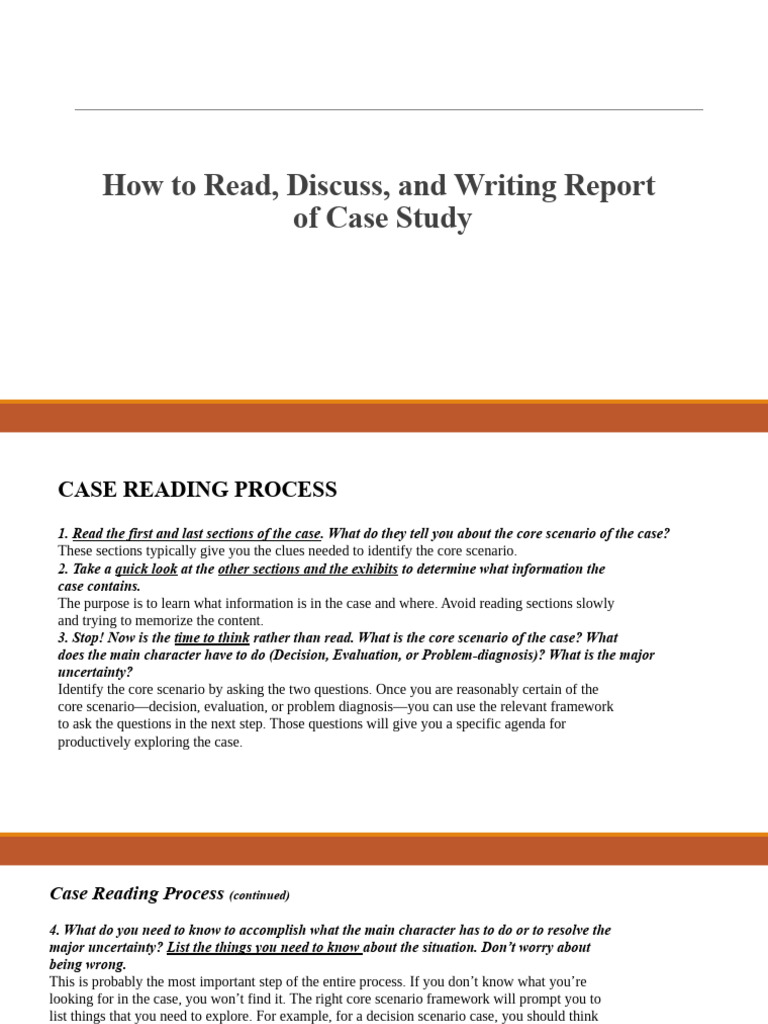 Case Reading Process | PDF | Information | Evaluation
