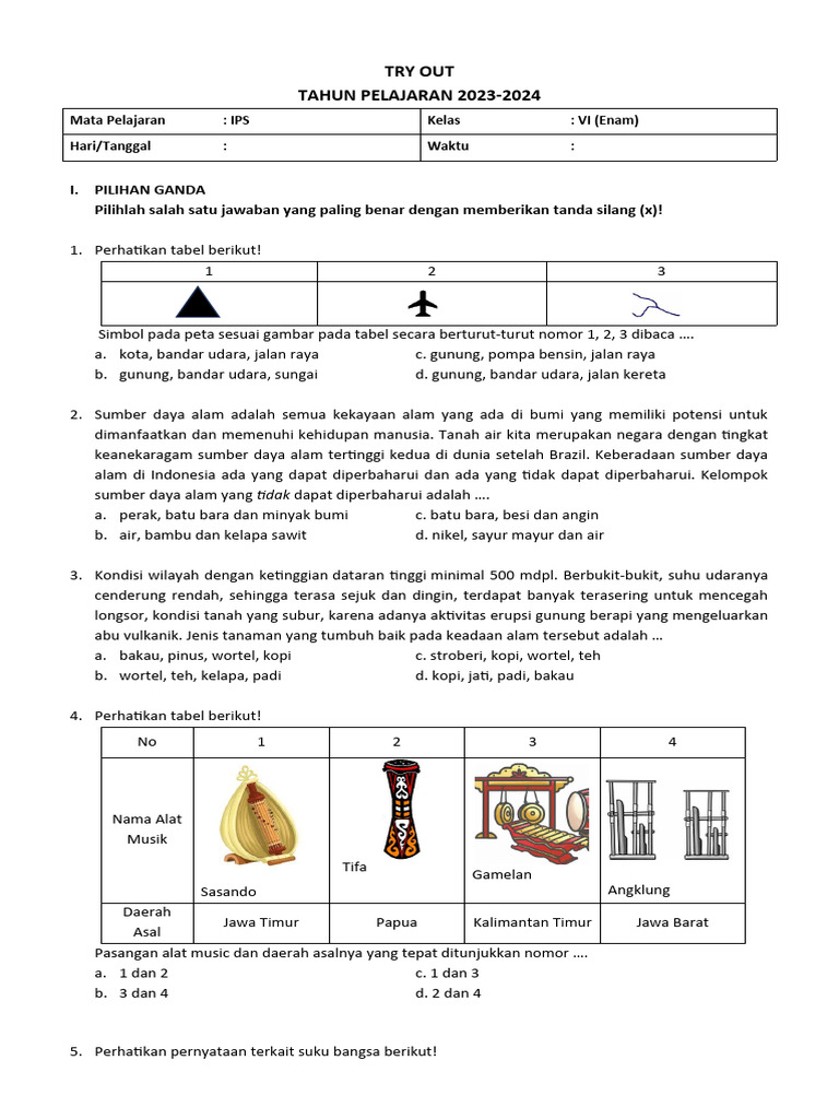 Soal Try Out 2 Ips | PDF