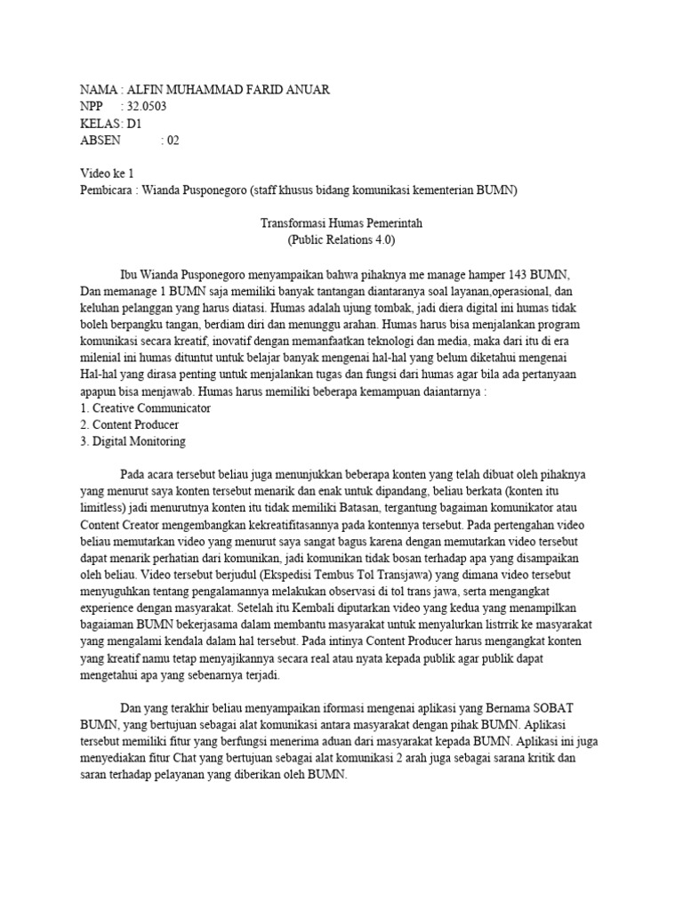 Alfin Muhammad Komunikasi Pemerintahan | PDF