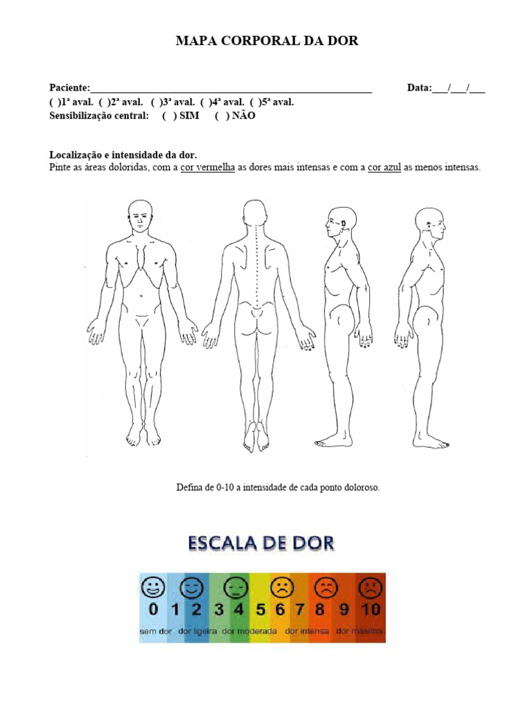Mapa Corporal Da Dor | PDF | Métodos e Materiais de Ensino | Ciências e ...