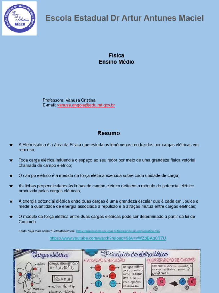Eletrostática Pdf Carga Elétrica Eletricidade