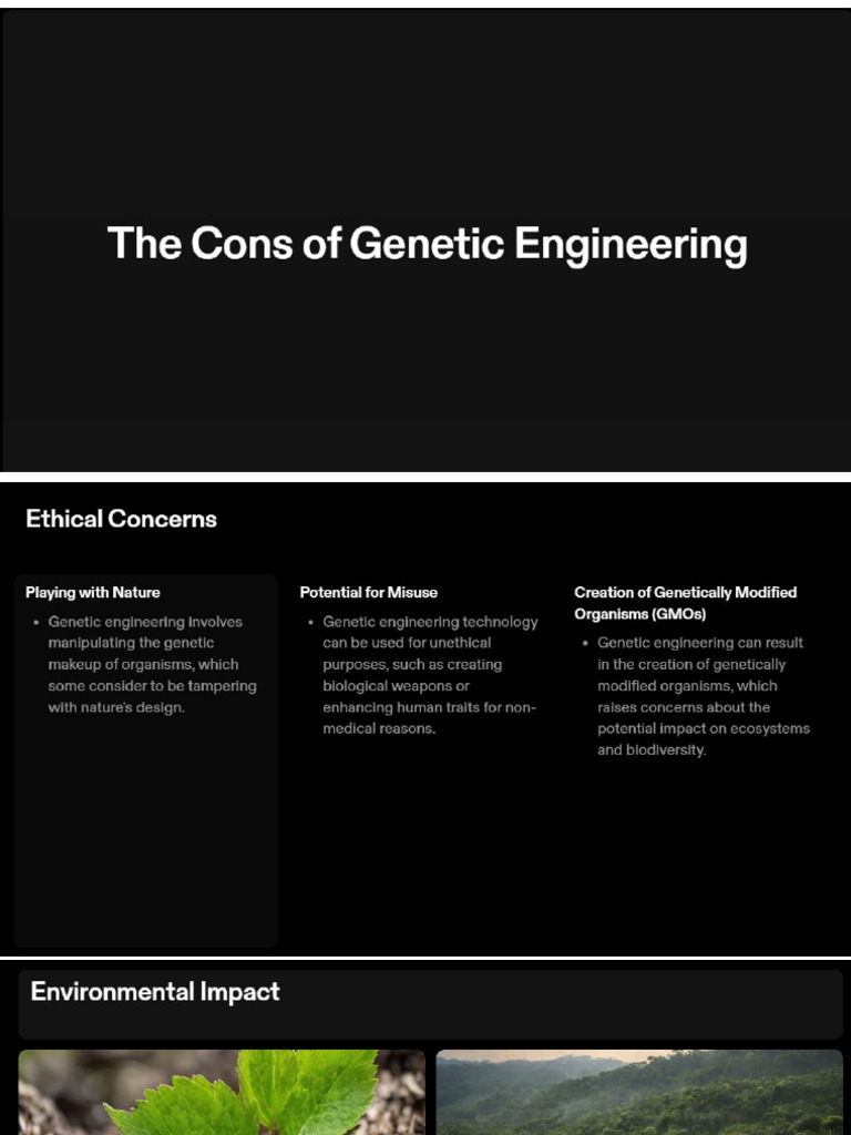 Biology-Group 3-Cons of Genetic Engineering | PDF