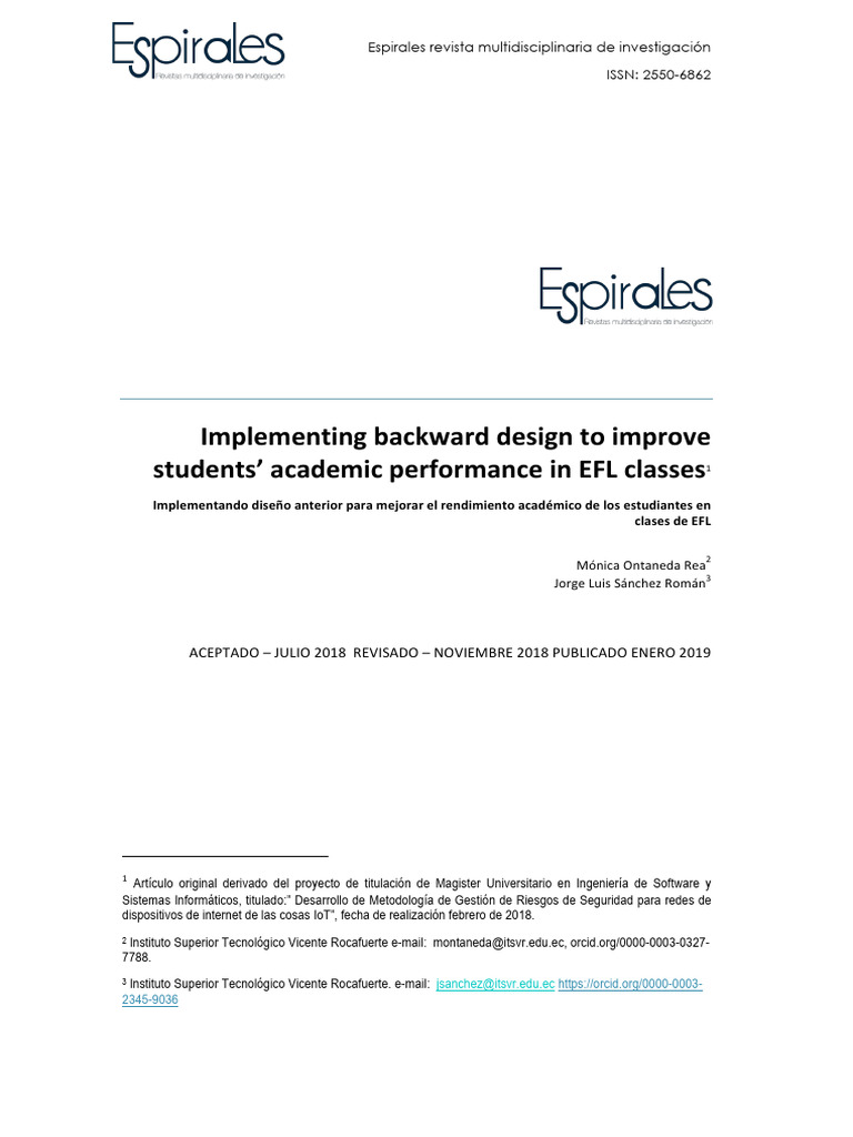 Implementing Backward Design To Improve Students | PDF | Educational ...