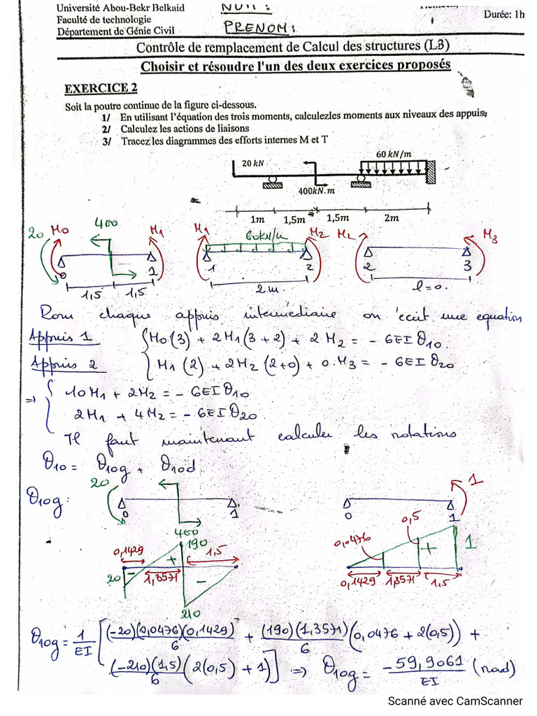 Corrigé Type CRempl Poutre Continue CDS 2024 | PDF