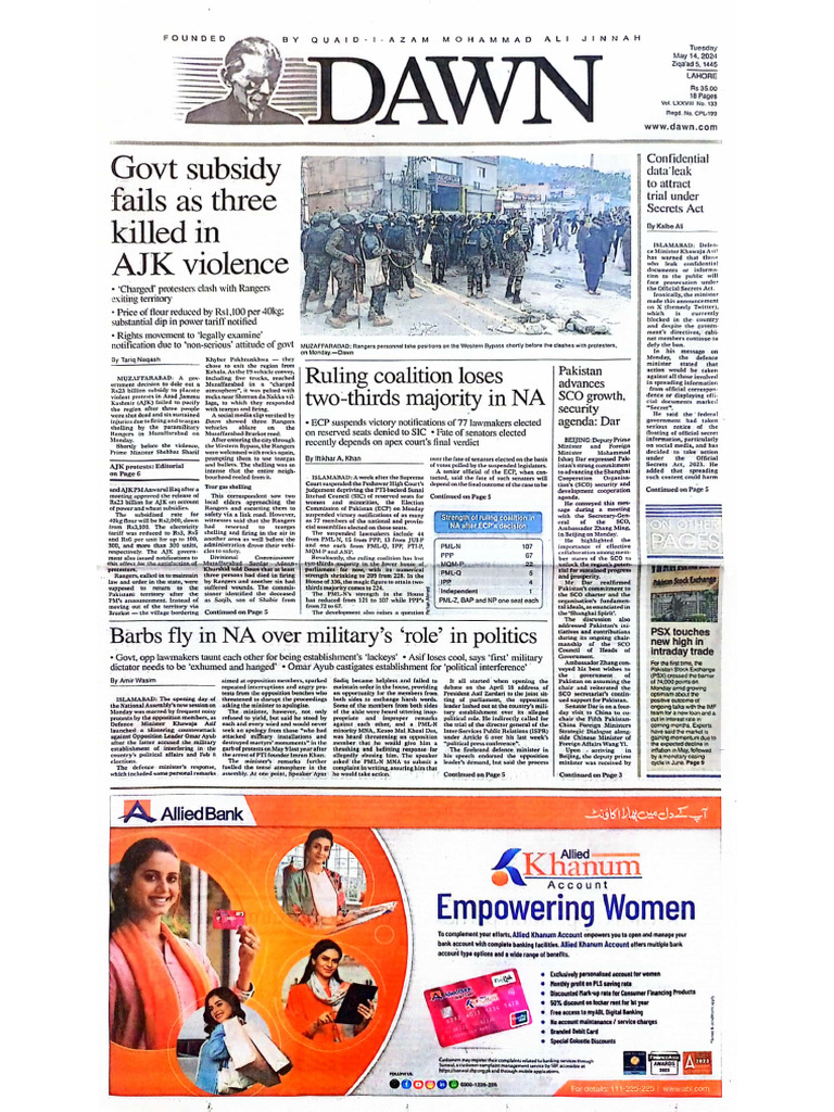 DAWN Newspaper 14 May 2024 | PDF