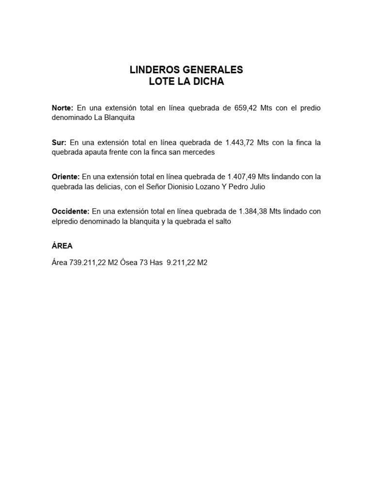 Linderos Division La Dicha Jerusalen | PDF | Hogar y jardín ...