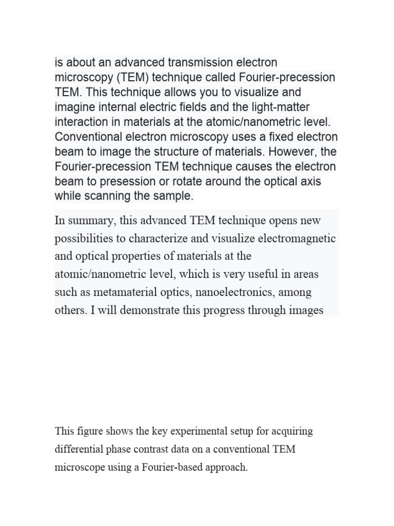 Is About An Advanced Transmission Electron Micros | PDF | Transmission ...