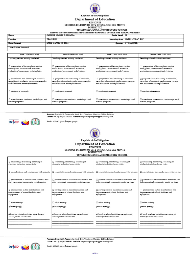 Ar Checklist | Download Free PDF | Pedagogy | Teaching
