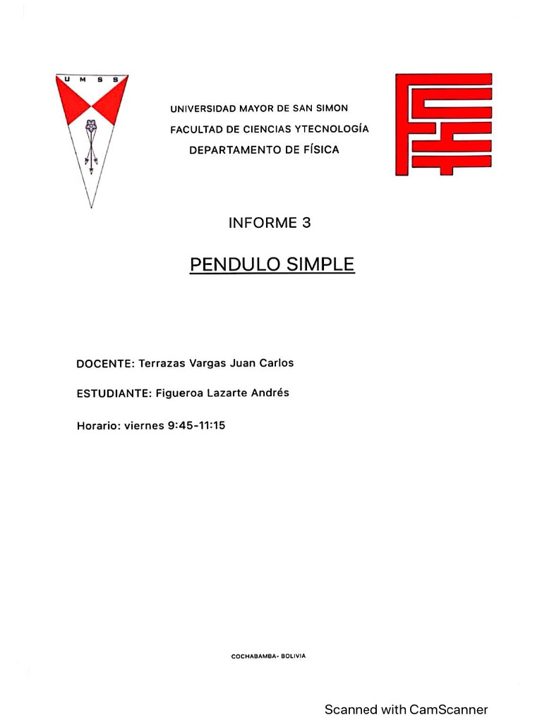 Informe 3 Pendulo Simple | PDF