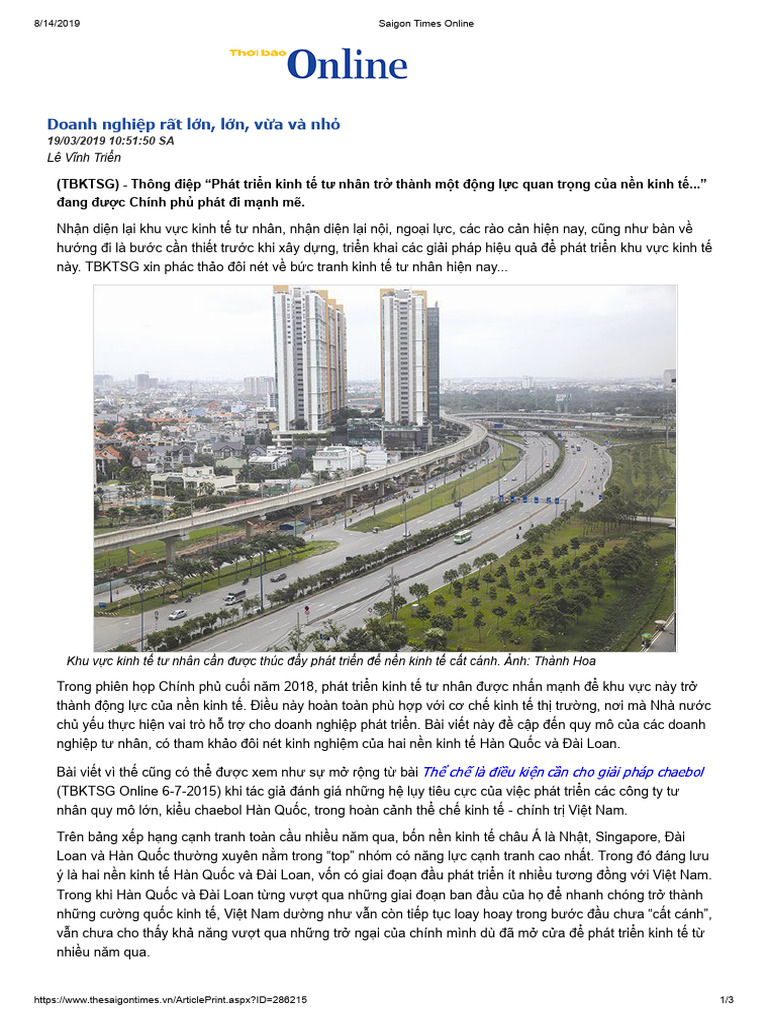 Le Vinh Trien TBKTSG DN Lớn rất lớn vừa và nhỏ | PDF