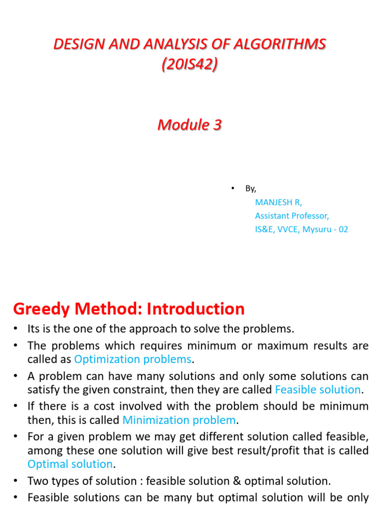 20IS42 Module 3 | PDF | Mathematical Optimization | Vertex (Graph Theory)