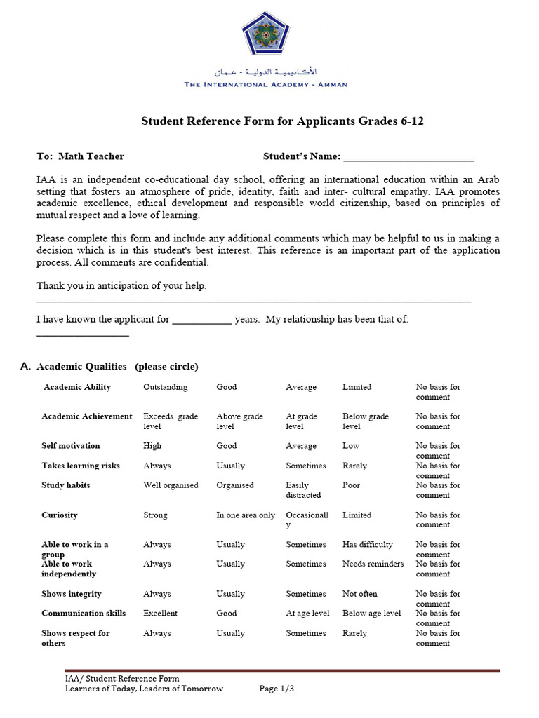 Student Reference - Maths Teacher | PDF | Cognition | Social Psychology