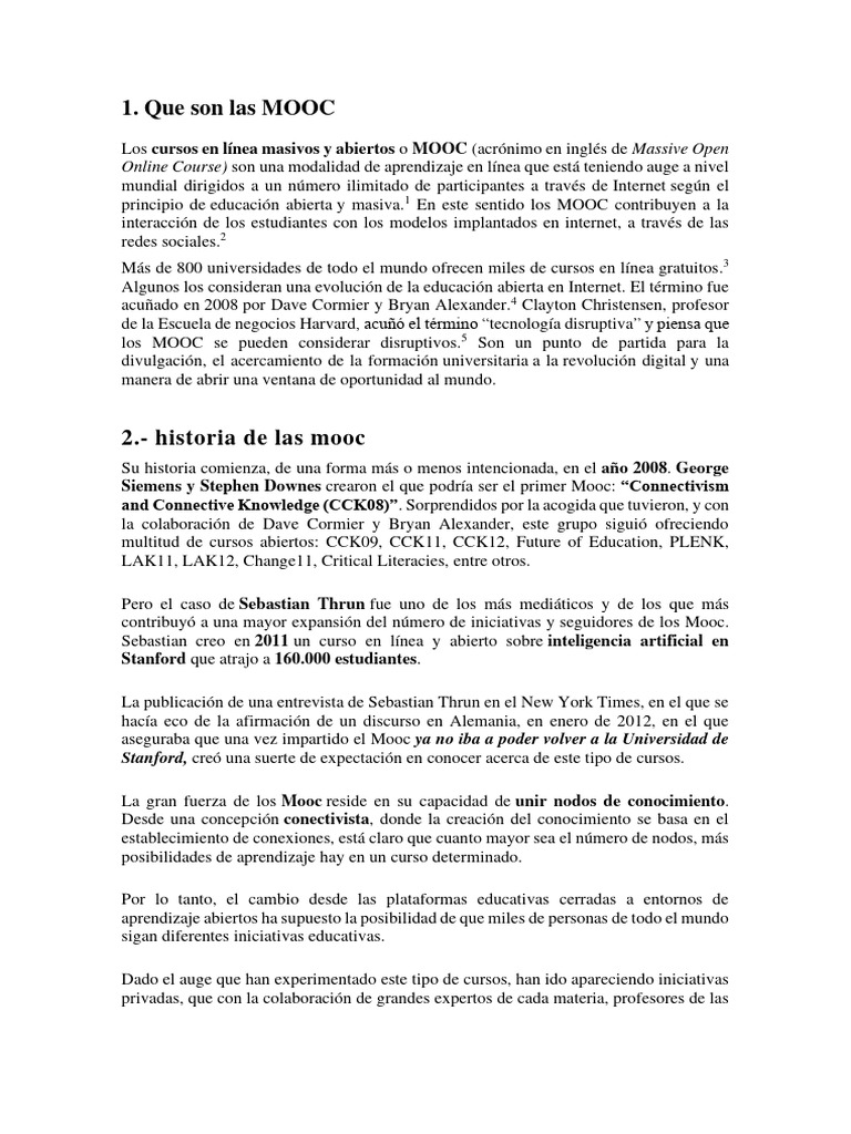 Exposicion Las Mooc | PDF | Curso abierto masivo en linea
