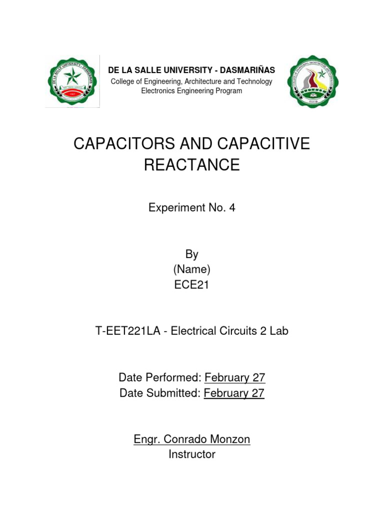 ECE21.EXPERIMENT 4 - Individual Report | PDF | Capacitor | Electrical Impedance