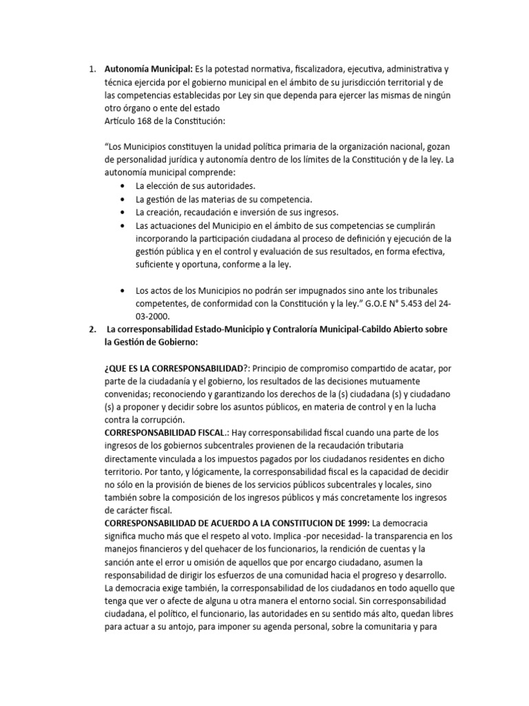 Autonomía y Corresponsabilidad Municipal | PDF | Democracia ...