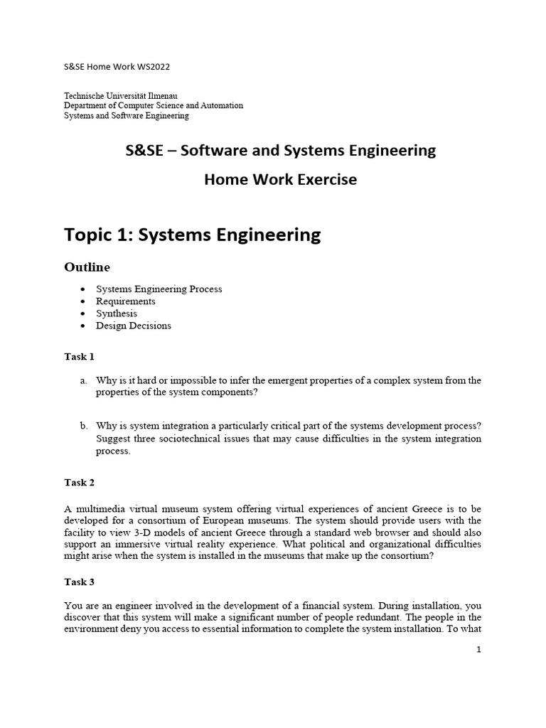 SSE1 | PDF | System | Systems Engineering