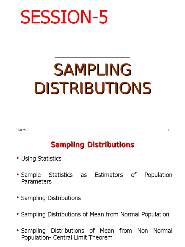 Session 5 Sampling Distribution | PDF | Standard Deviation | Normal ...