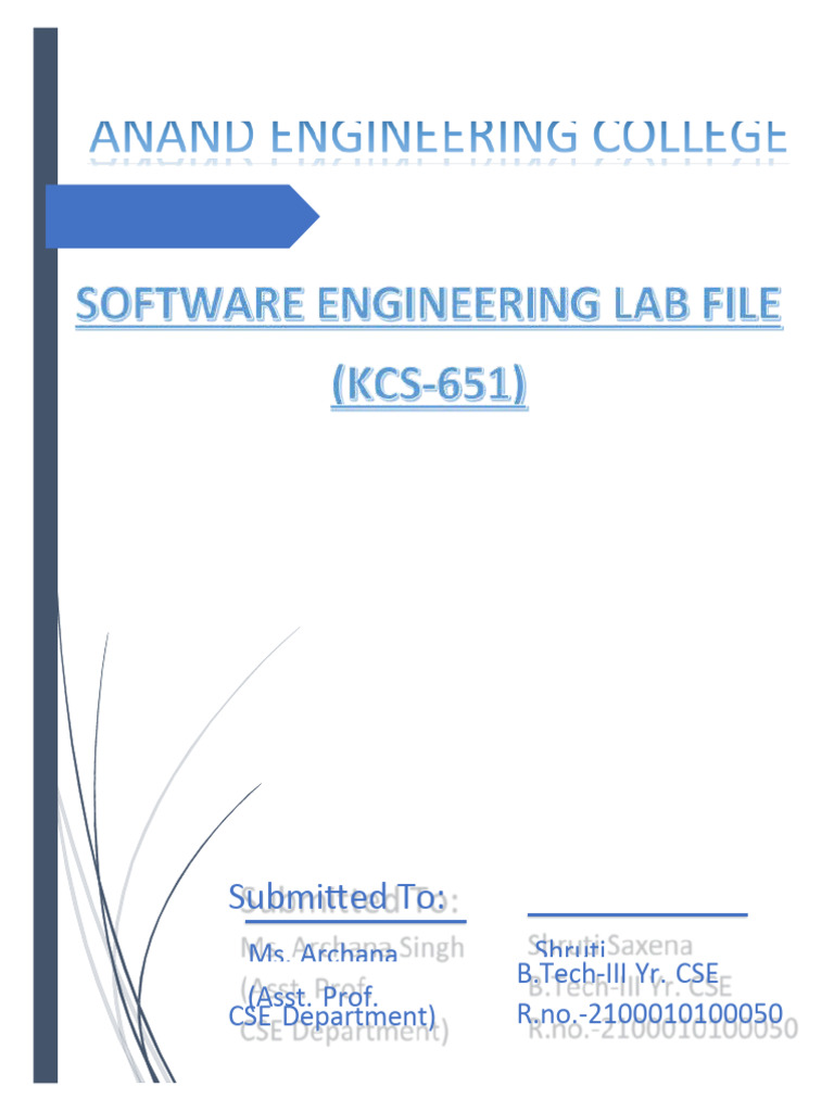 Software Engineering Lab File | Download Free PDF | Class (Computer Programming) | System