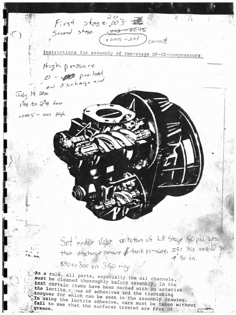 2 Stage SF-HD Compressor Assembly Book | Download Free PDF | Screw ...