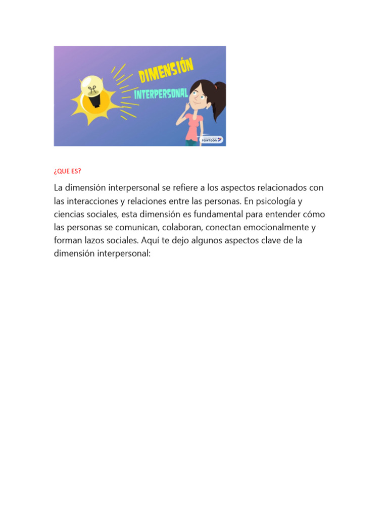 Dimension Interpersonal | Descargar gratis PDF | Empatía | Comunicación