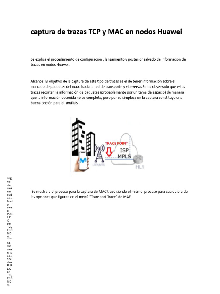MOP - Captura de Trazas TCP y MAC en Nodos Huawei | PDF