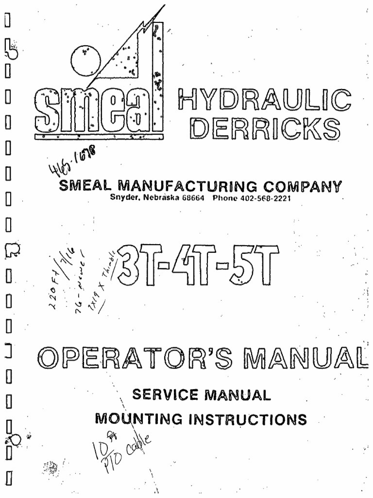 Smeal Hydraulic Derricks 3T-5T Operator's Manual | PDF | Clutch ...