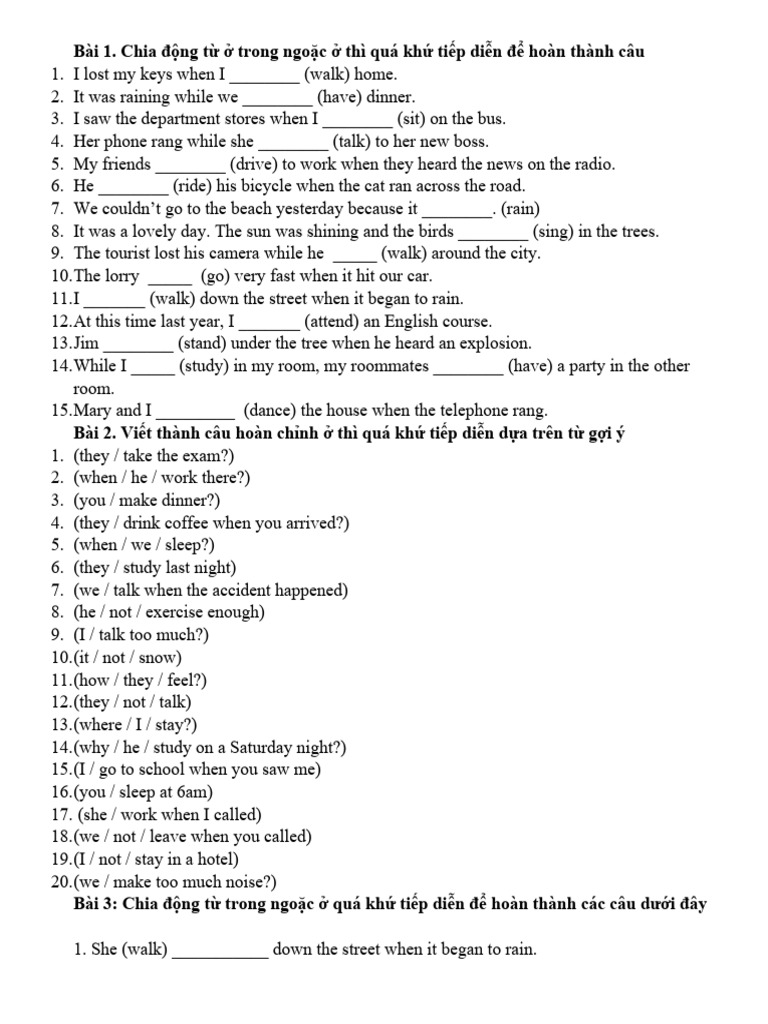 Past Continuous Tense | PDF