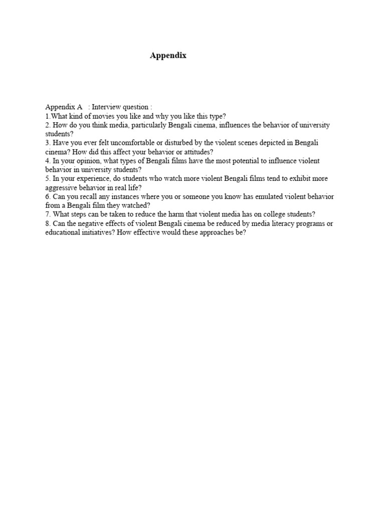 Appendix | Download Free PDF | Attitude (Psychology) | Violence