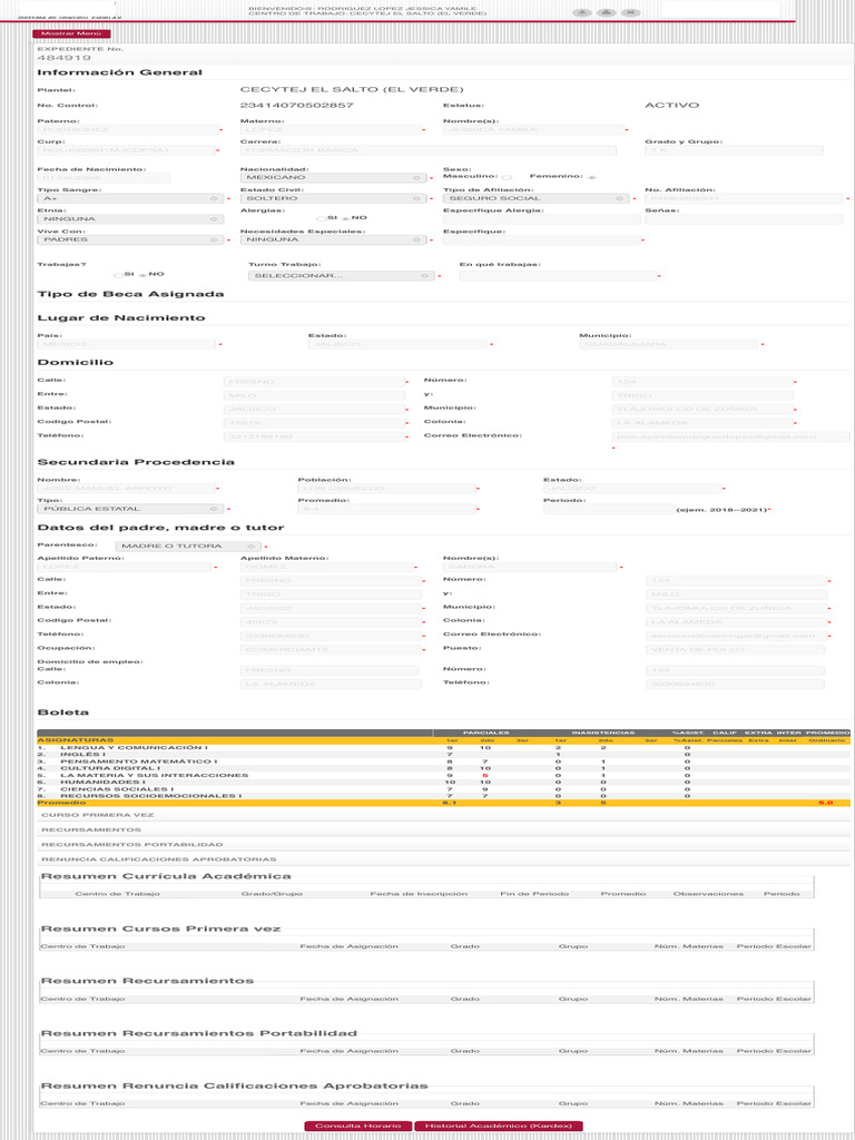 Sistema de Control Escolar | PDF