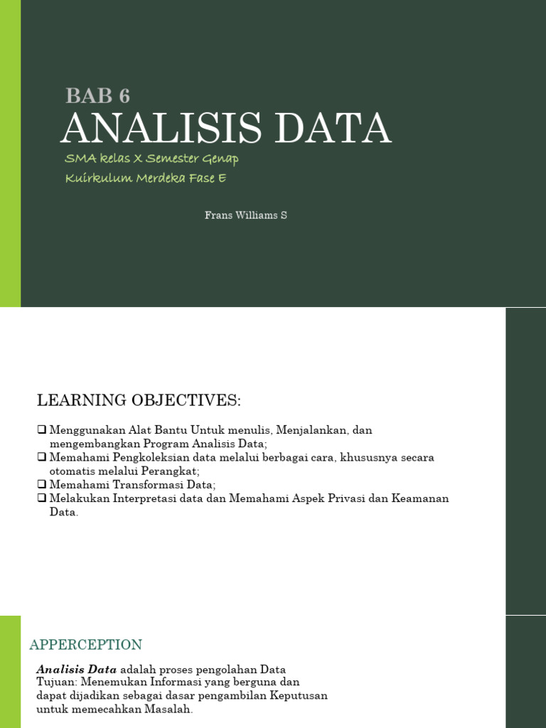 Rangkuman Analisis Data Bab 6 | PDF