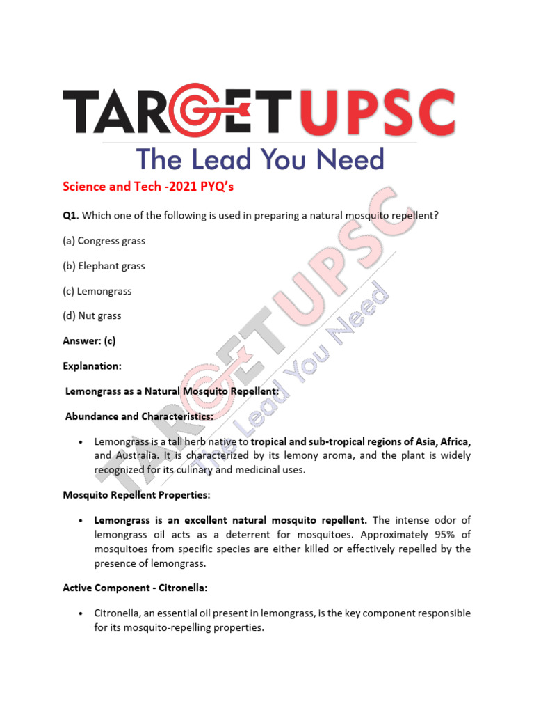 Science and Tech - 2021 PYQ's | PDF | Viral Vector | Retrovirus