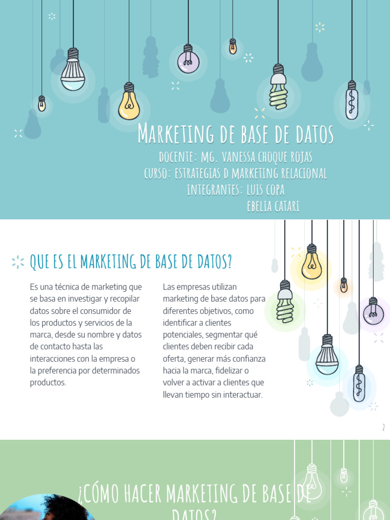 MARKETING BASE DE DATOS | PDF | Marketing | Bases de datos