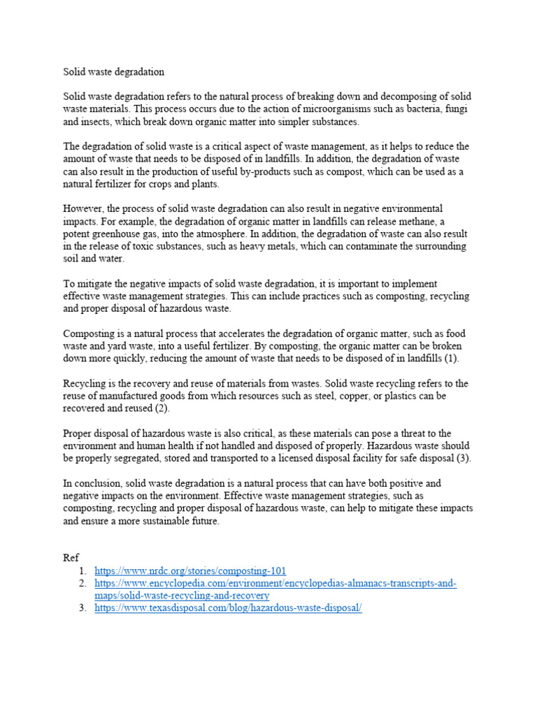 SOLEN - IPC - 009 - Solid Waste Degradation | PDF | Waste | Biodegradation