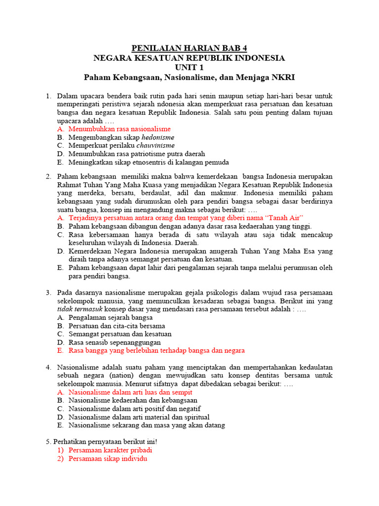 Soal+kunci - Kelas X - Bab 4 - Unit 1-3 - Nkri - 2022-2023 | PDF