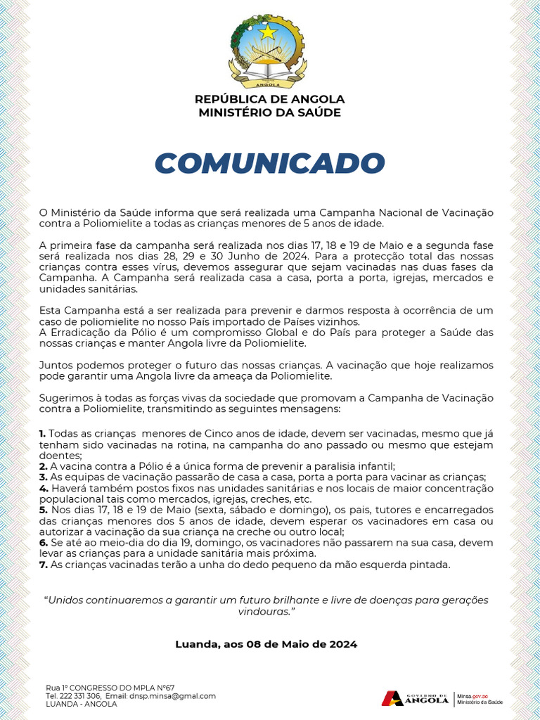 Comunicado | PDF | Angola
