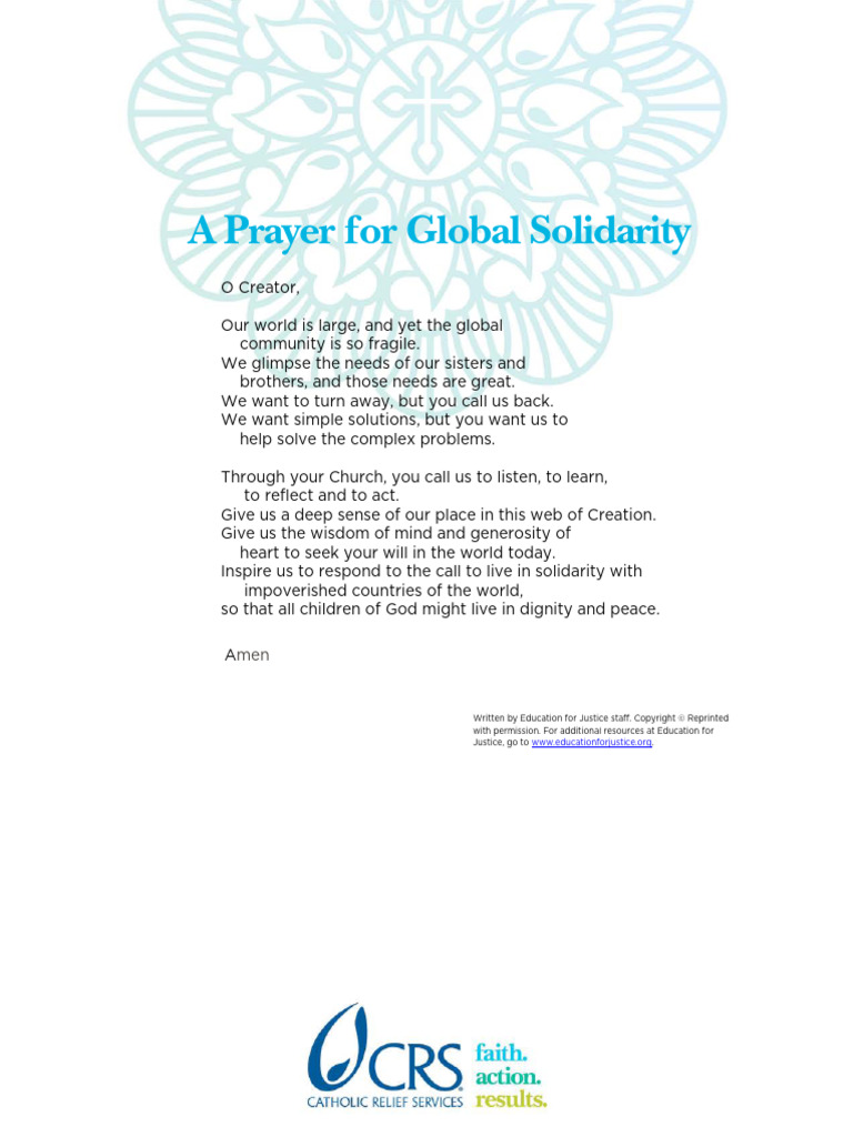 Prayer For Global Solidarity Final | PDF