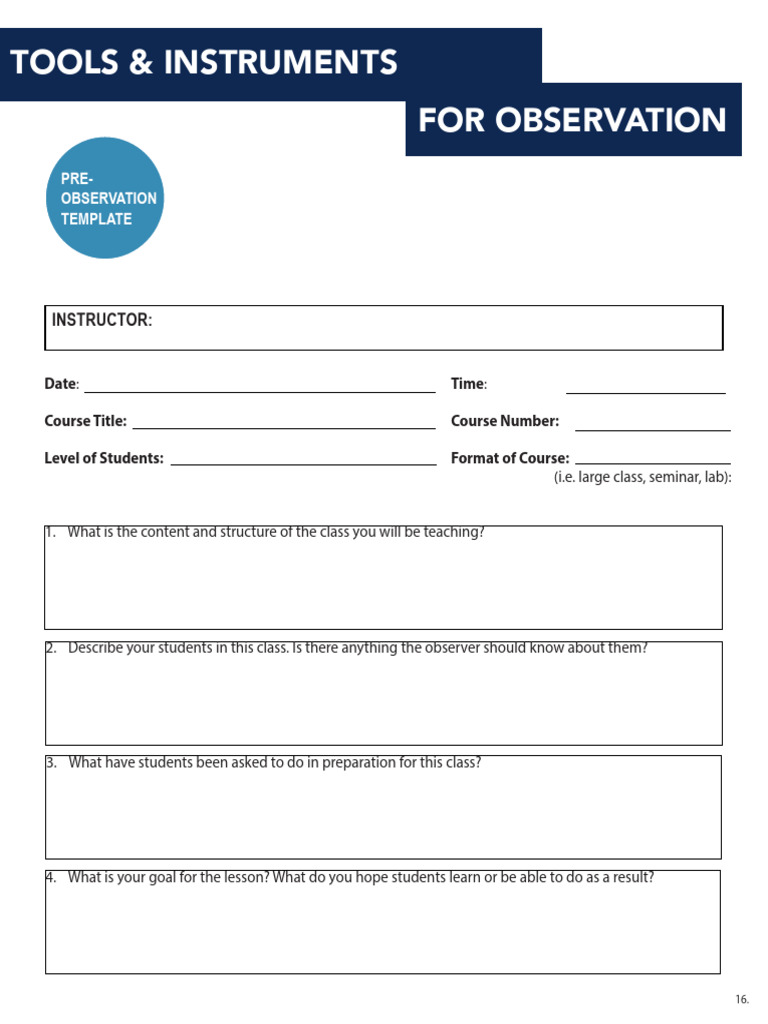 Peer Observation Option 5 | PDF | Learning | Attention