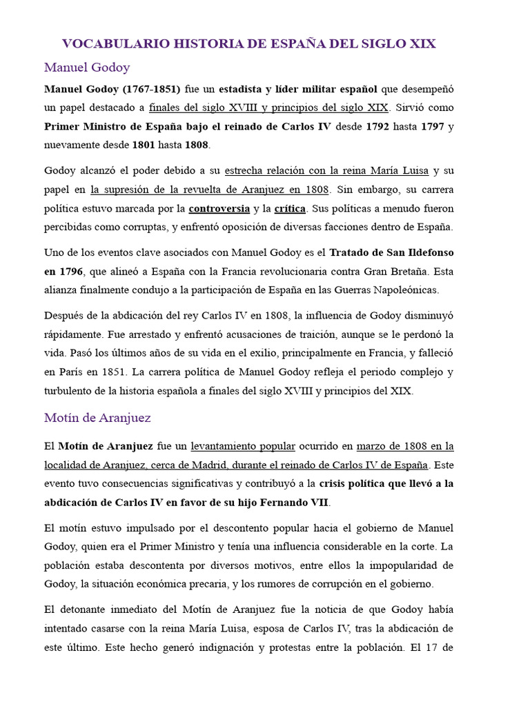 Historia Española del Siglo XIX | PDF | España | Guerra peninsular