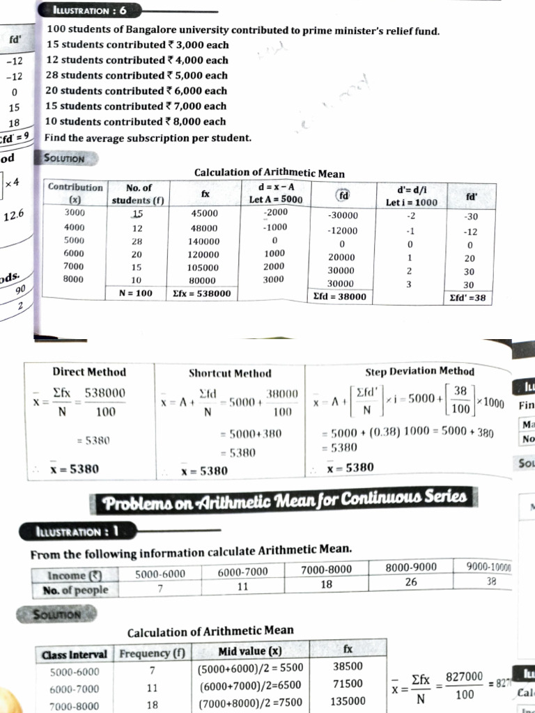 Calculate Arithmetic Mean Examples | PDF | Mean | Statistical Theory