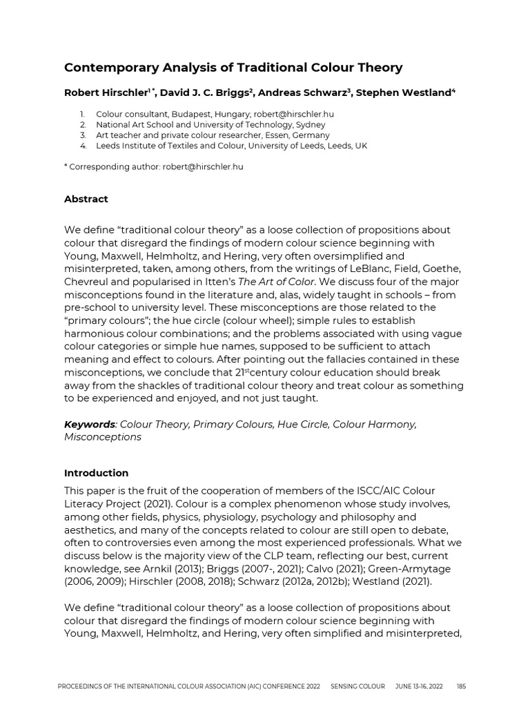 Contemporary Analysis of Traditional Color Theory | PDF | Color | Hue