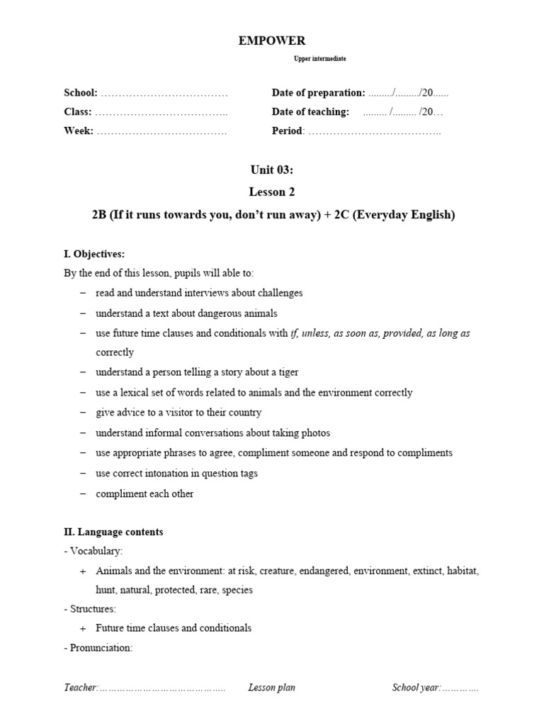 Unit 3 Lesson 2 | PDF | Question | Lesson Plan