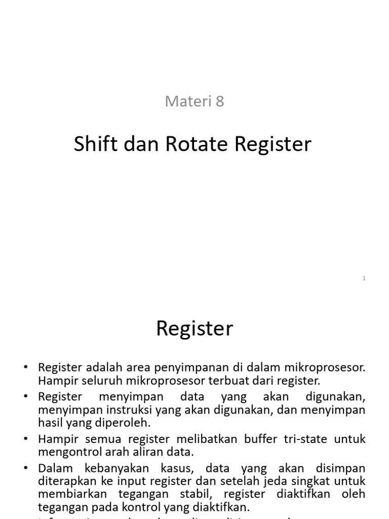 M8-Shift Dan Rotate Register | PDF | Komputer