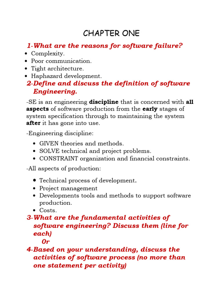 Chapter1 Sheet | PDF | Software | Engineering
