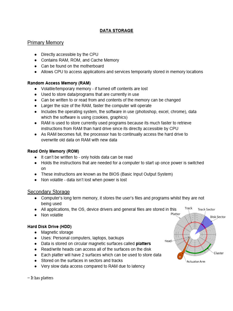 Data Storage | PDF | Computer Data Storage | Hard Disk Drive