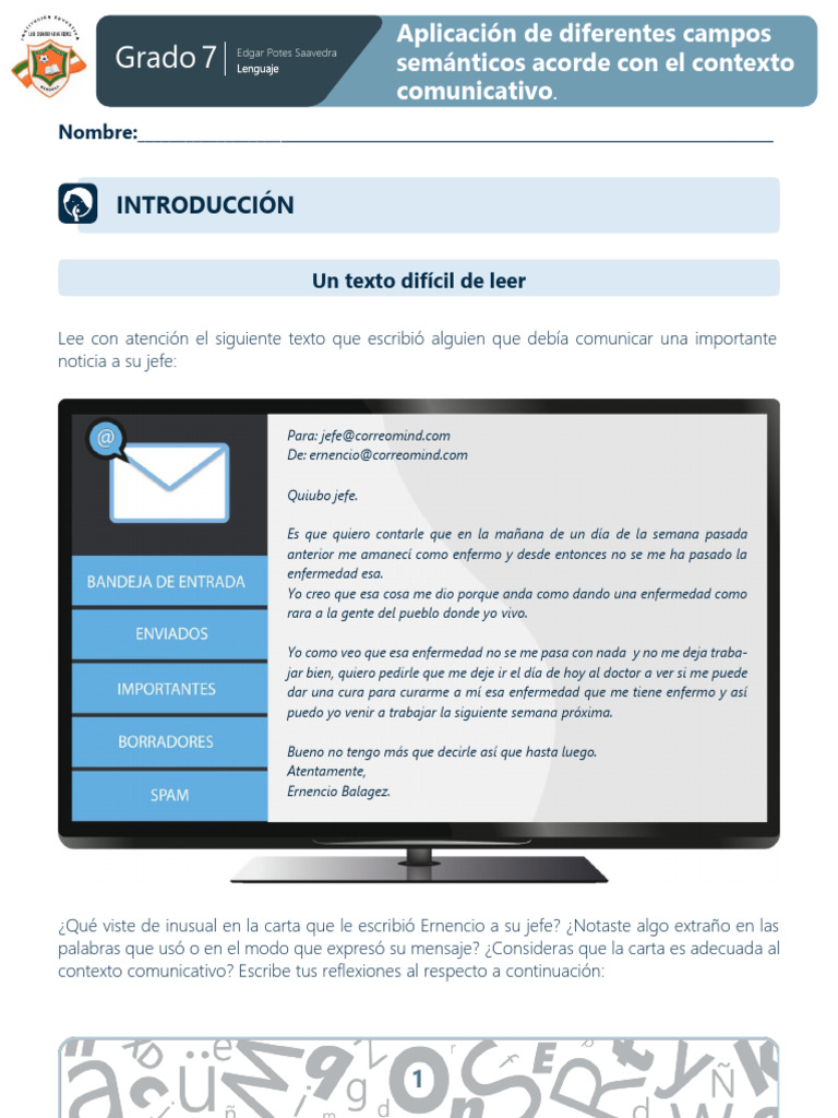 Lenguaje 7 - Contexto Semantico Comunicativo | PDF | Diccionario | Palabra