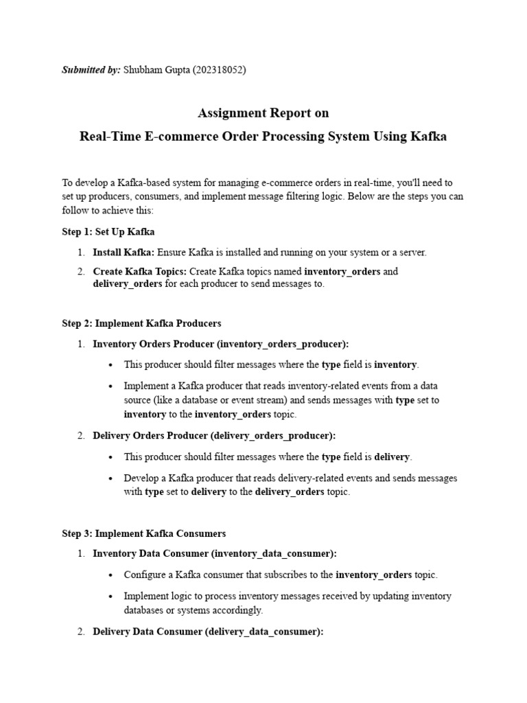 AssignmentReport (Kafka) 202318052 | PDF | Computer Architecture | Software