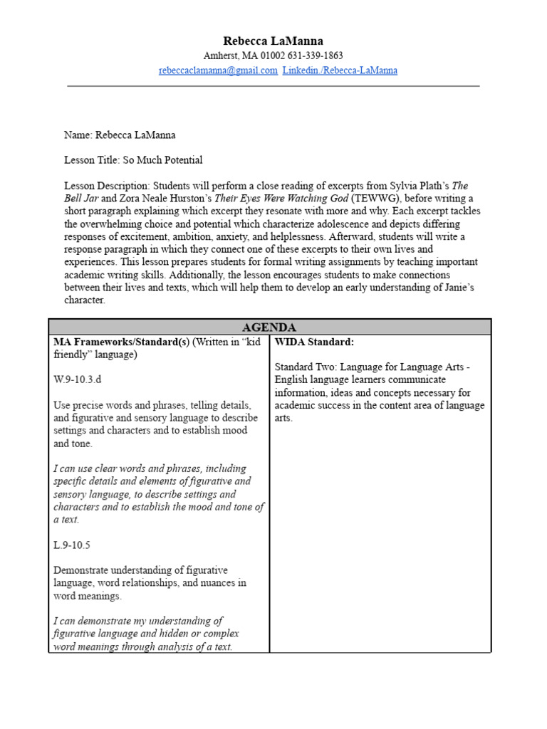 Tewwg Sample Lesson Plan 1 | PDF | Cognition | Cognitive Science