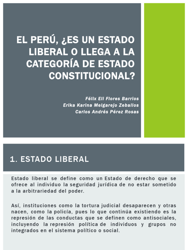 Estado Liberal vs. Constitucional en Perú | PDF | Constitución | Estado ...