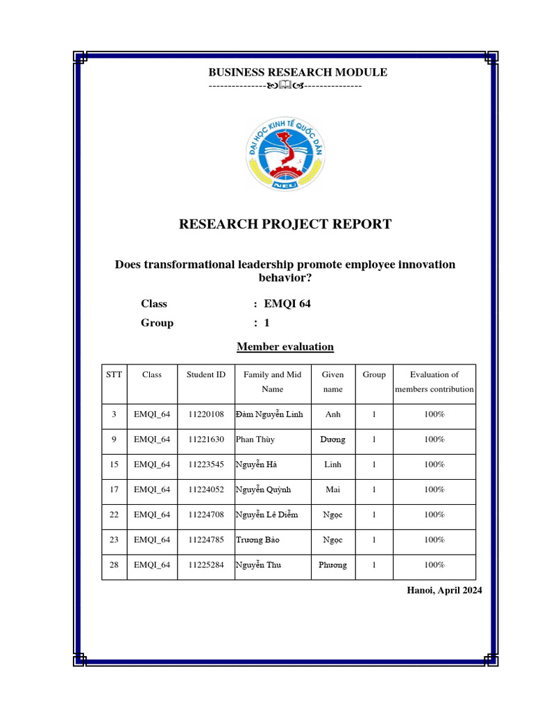 BR-EMQI - 64-Group 1 - Report | PDF | Leadership | Transformational Leadership