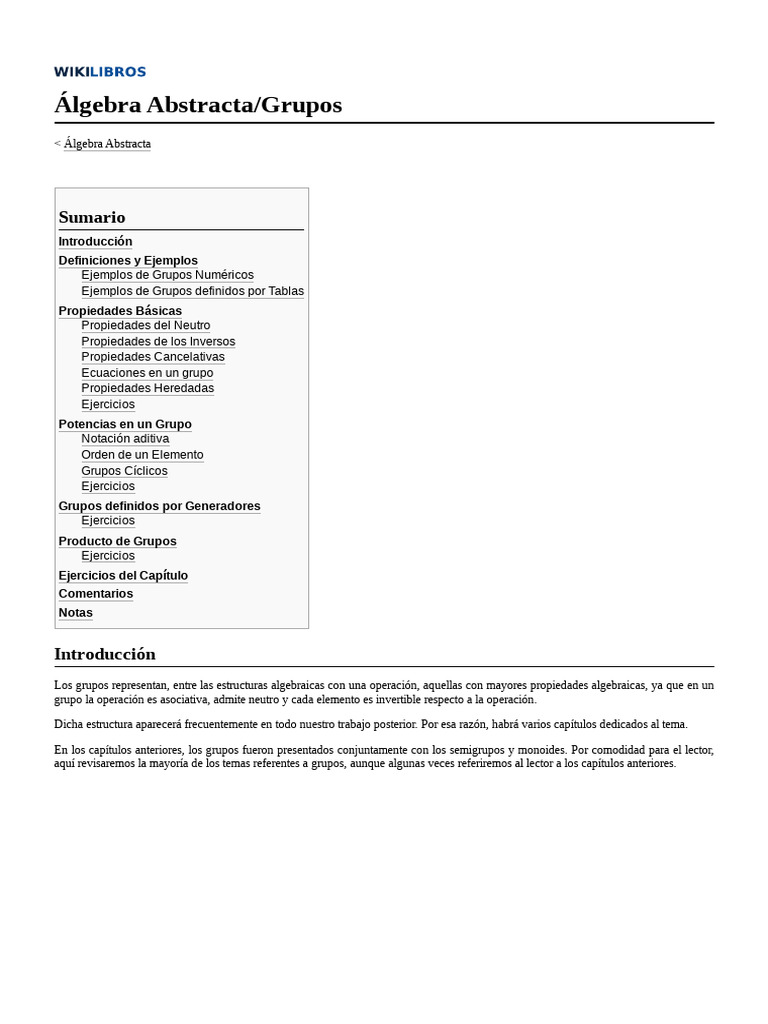 Álgebra Abstracta Grupos | PDF | Grupo (Matemáticas) | Matriz (Matemáticas)
